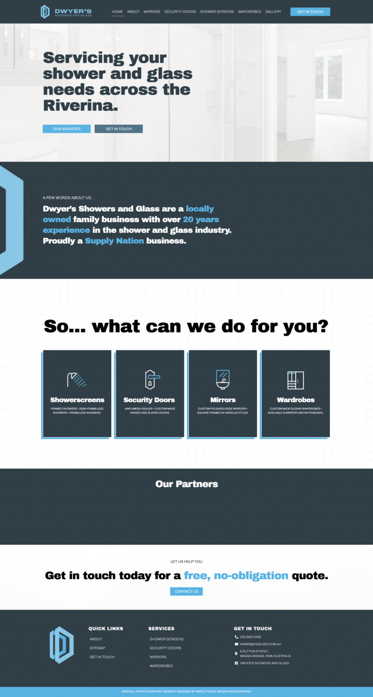 Dwyer's Showers & Glass - Case Study - Simple Pixels